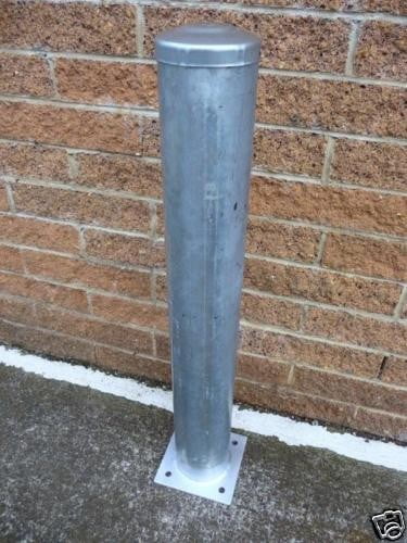 Galvanised Steel Security Bollard with Cap 1 Metre High x 114mm OD ...